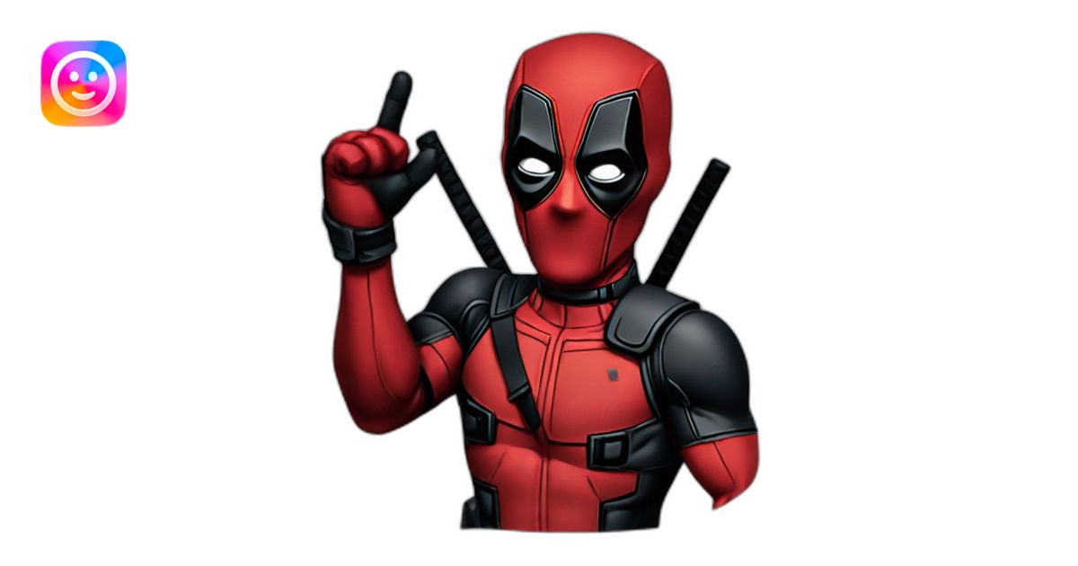 Deadpool with the finger emoji | AI Emoji Generator