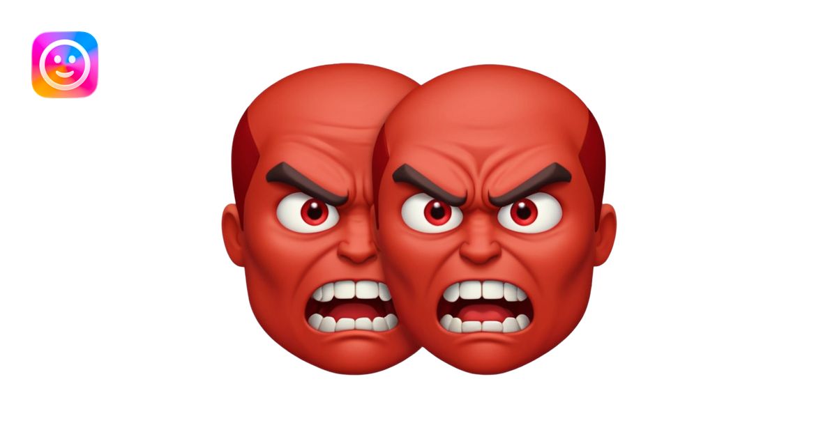 two angry faces looking at eachother emoji | AI Emoji Generator