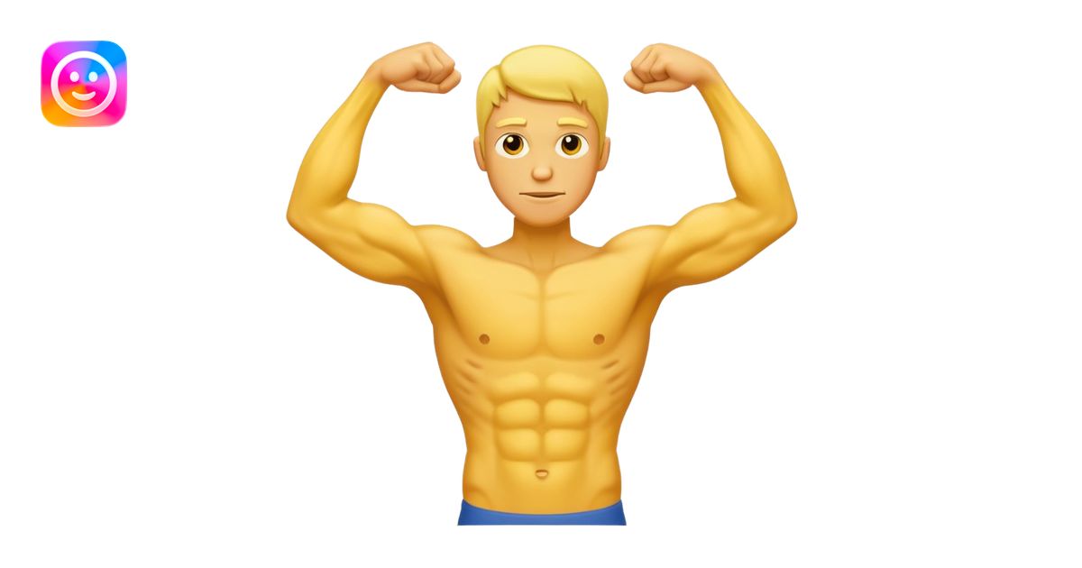 Yellow Man flexing skinny long arms emoji | AI Emoji Generator