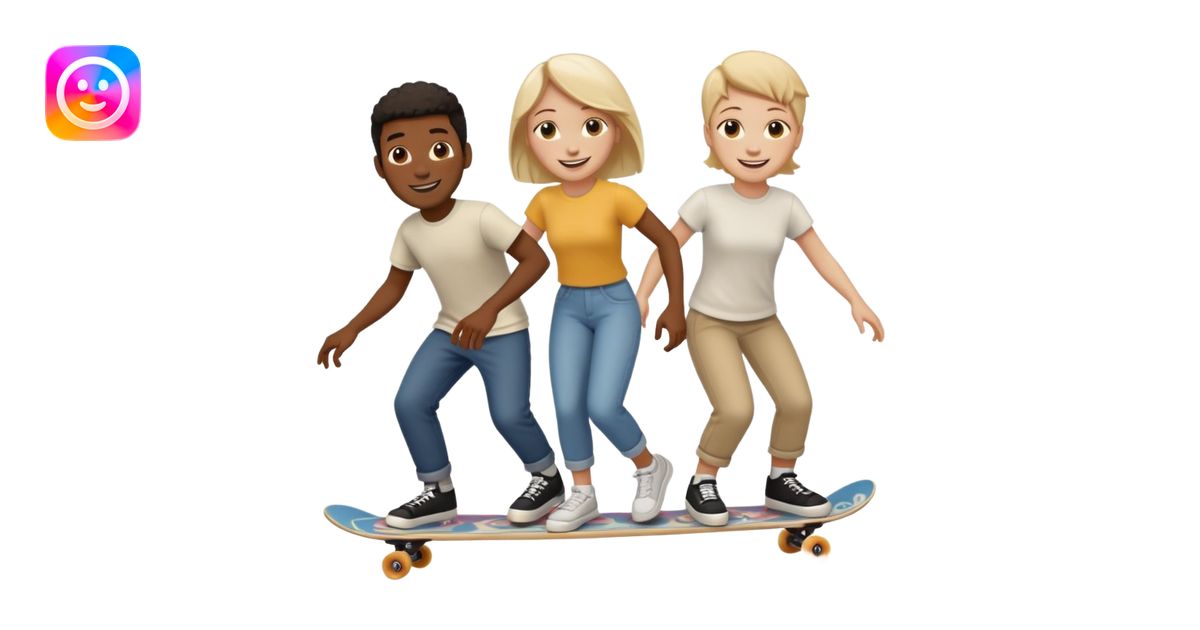 Four people (two black guys, one white guy, one white girl) on one long ...