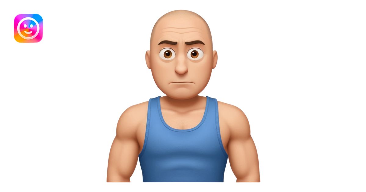 Gru from despicable me as a body builder emoji | AI Emoji Generator