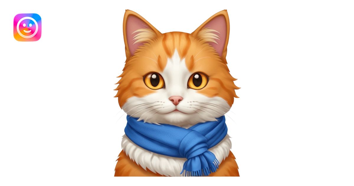 cat with blue scarf emoji | AI Emoji Generator