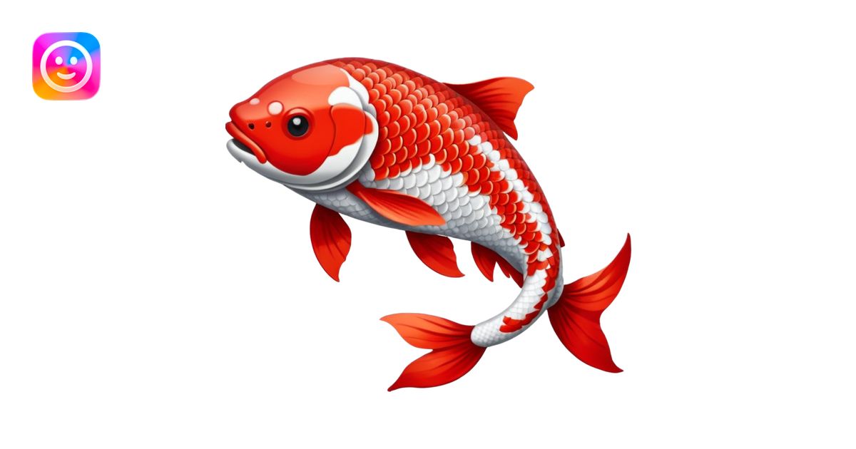 red white Koi fish emoji | AI Emoji Generator