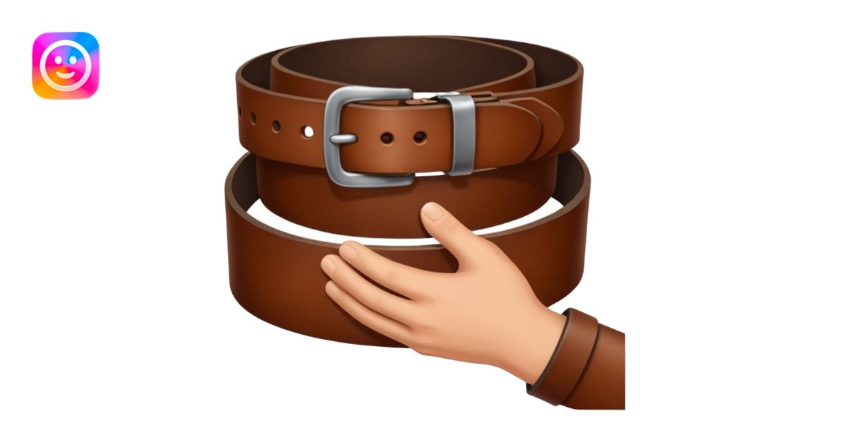 Hand hold belt at 45 degree angle emoji | AI Emoji Generator