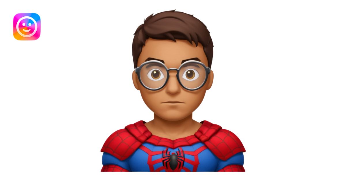 Spiderman, wearing gladiator cloth, big round glassed emoji | AI Emoji ...