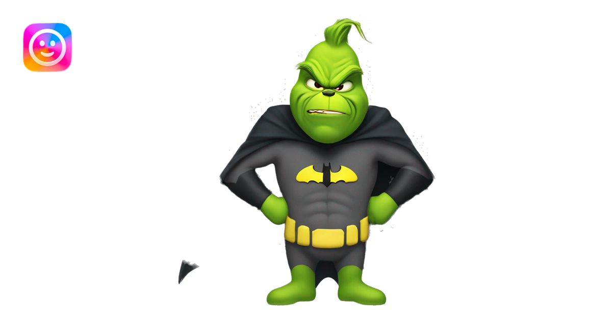 The Grinch dressed up like Batman emoji | AI Emoji Generator