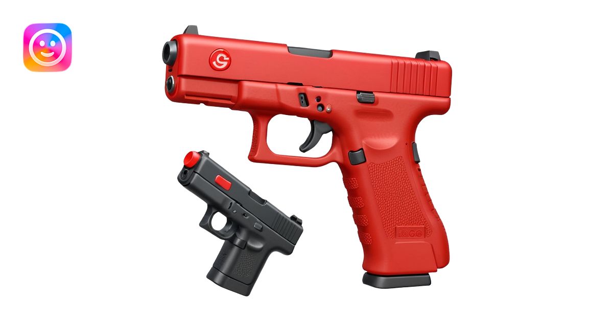 a red glock 20 with a drum mag inside of it with a red flag like people ...