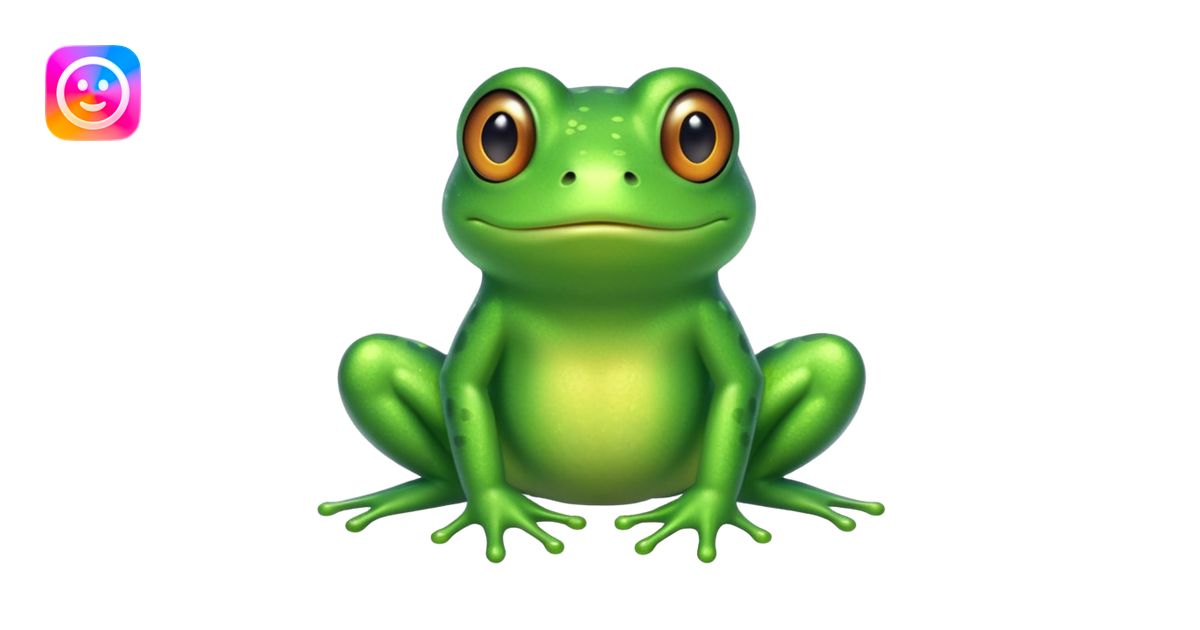Glitter Green Frog cute emoji | AI Emoji Generator