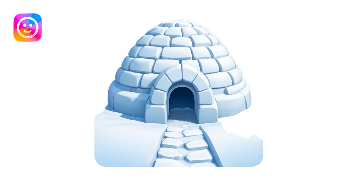 A traditional snow igloo on a vast snowy plain under a clear blue sky ...