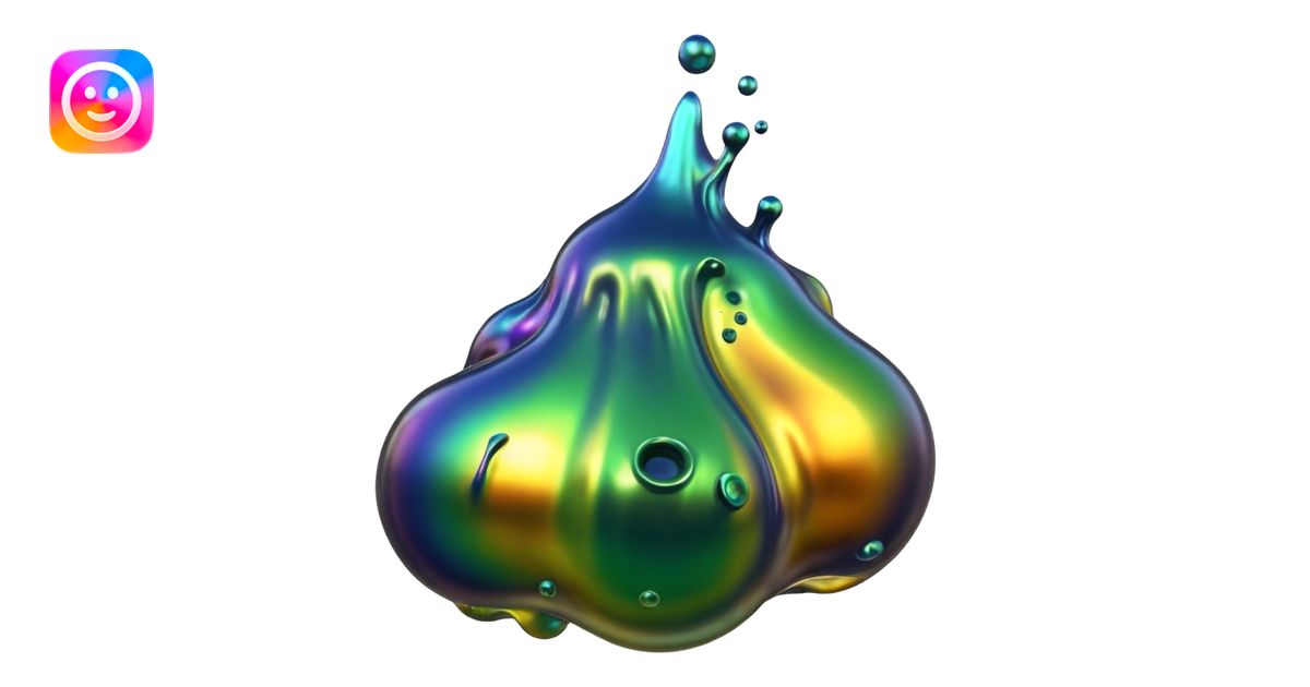 3D render of Oil Slick, toxic waste aesthetic, bubbling liquid, caution ...