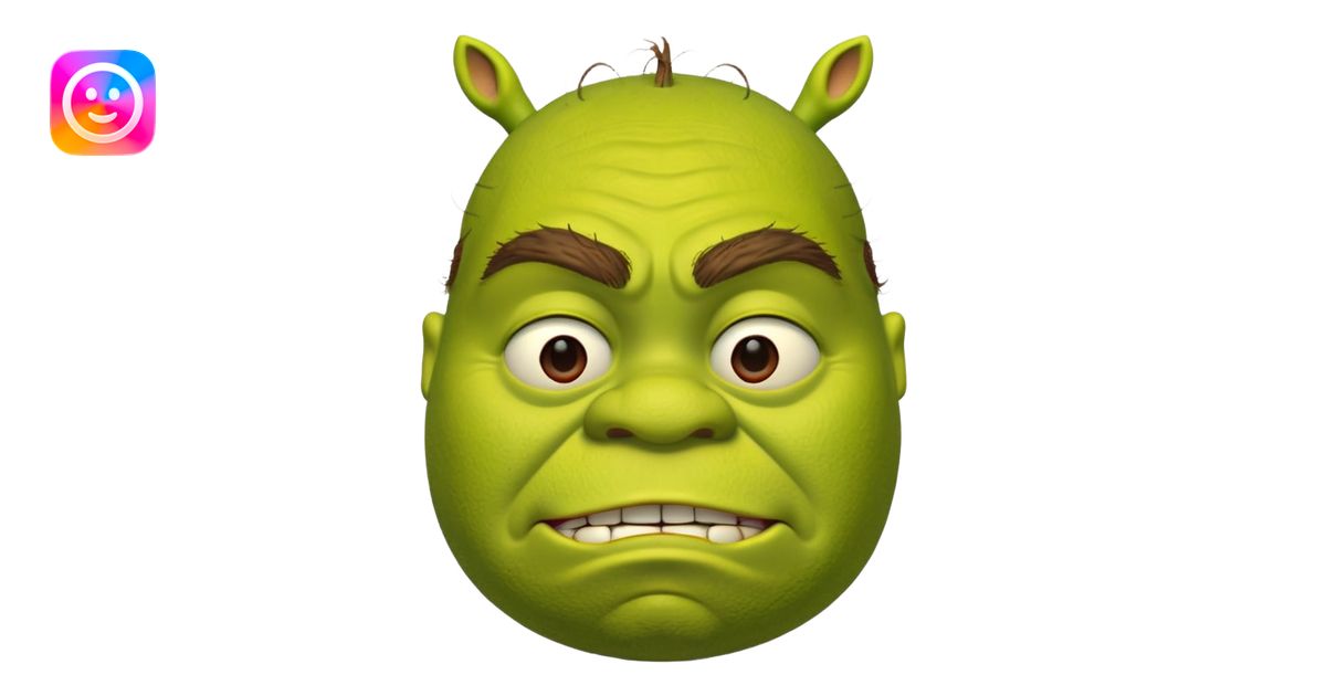 a shrek emoticon made from periods emoji | AI Emoji Generator