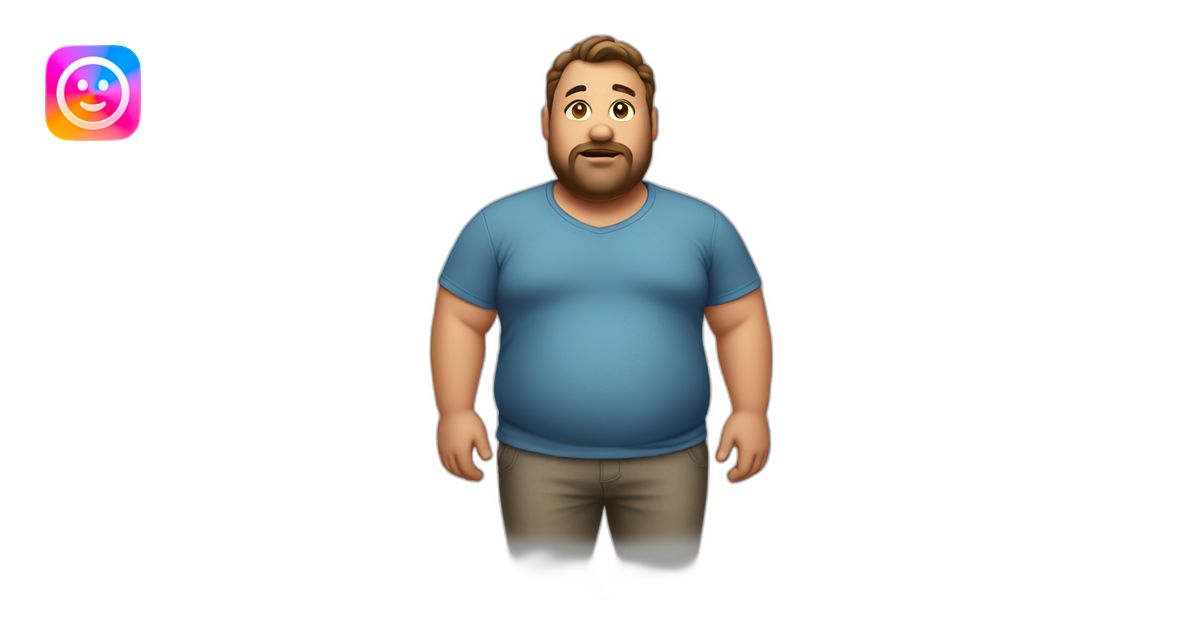 fat guy tight shirt emoji | AI Emoji Generator