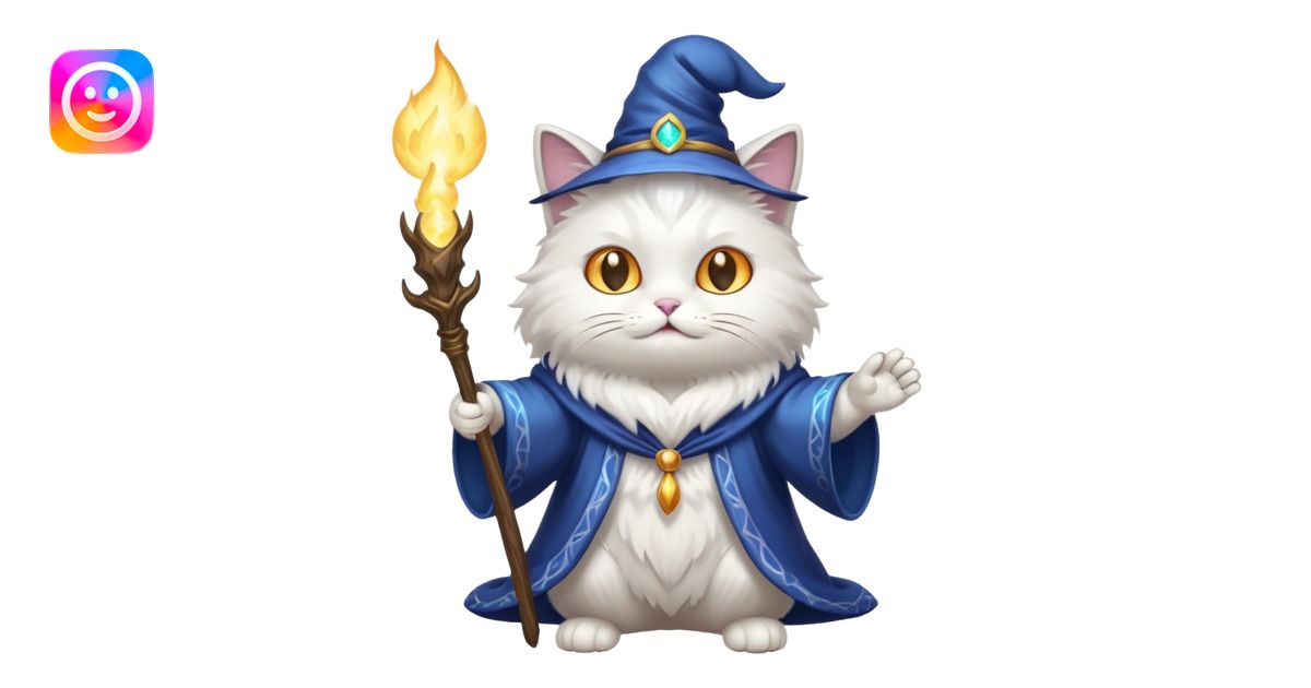 cat wizard casting a spell emoji | AI Emoji Generator