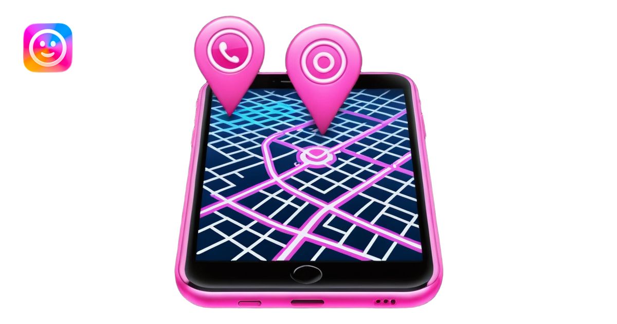 pink gps map lines emoji | AI Emoji Generator