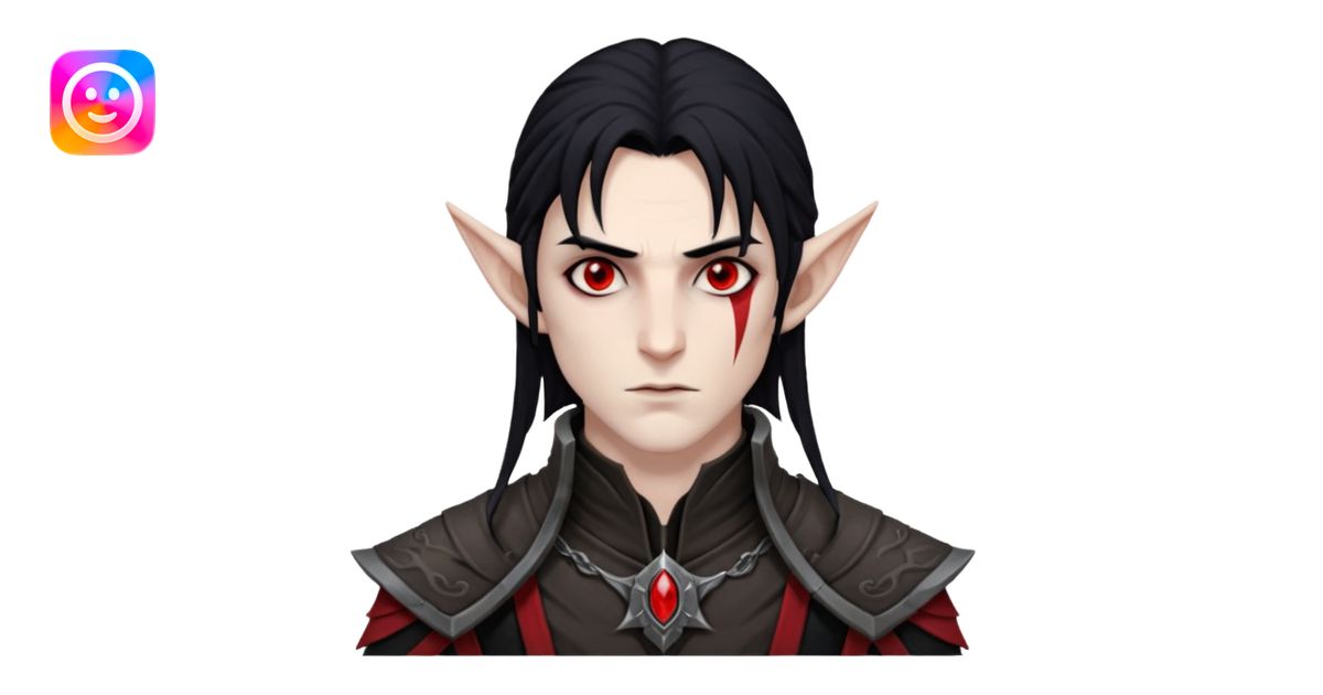 ESO male dark elf emoji | AI Emoji Generator