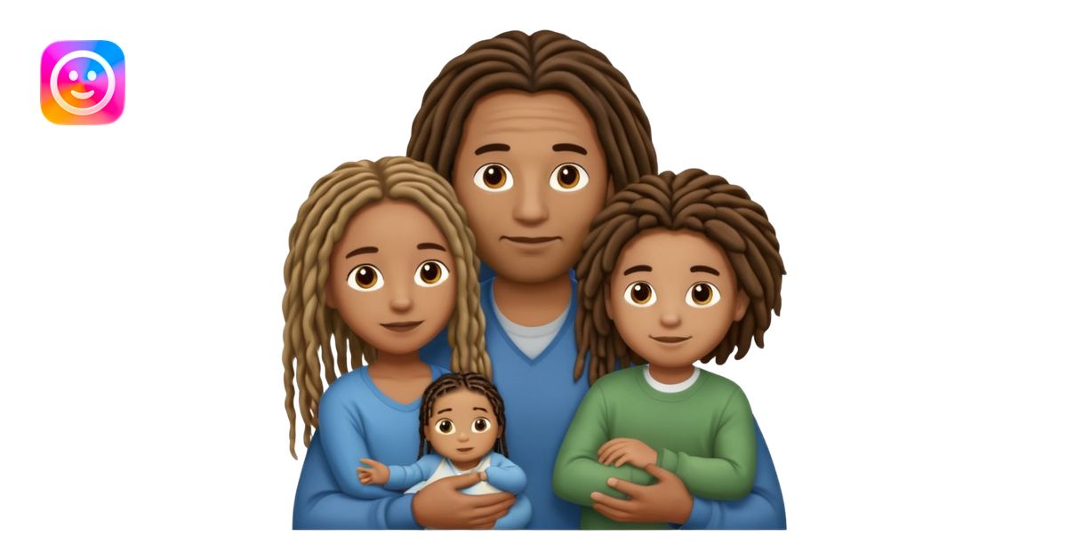 Brown family of 3 with a dad with long locs mom with shorter locs a 8 ...