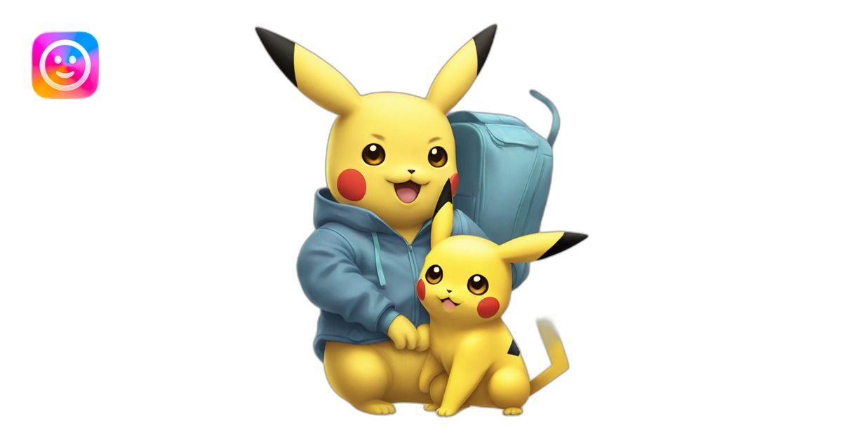 Pikachu and Mew from Pokémon emoji | AI Emoji Generator