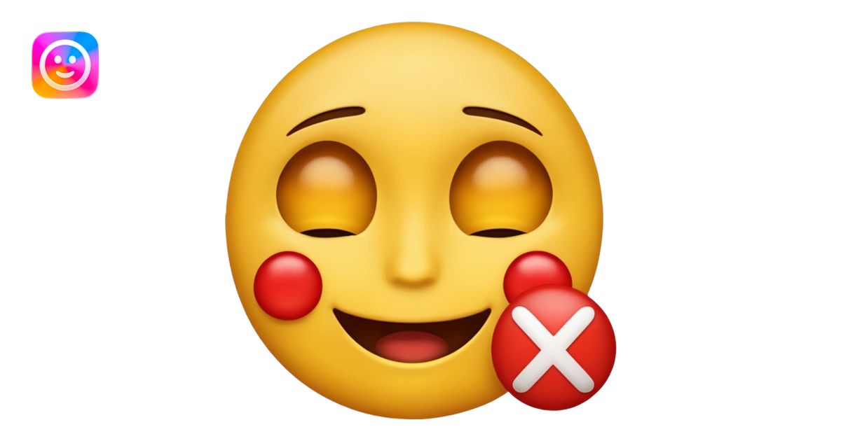 a emoji with its eyes closed, with a red X in its eyes emoji | AI Emoji ...