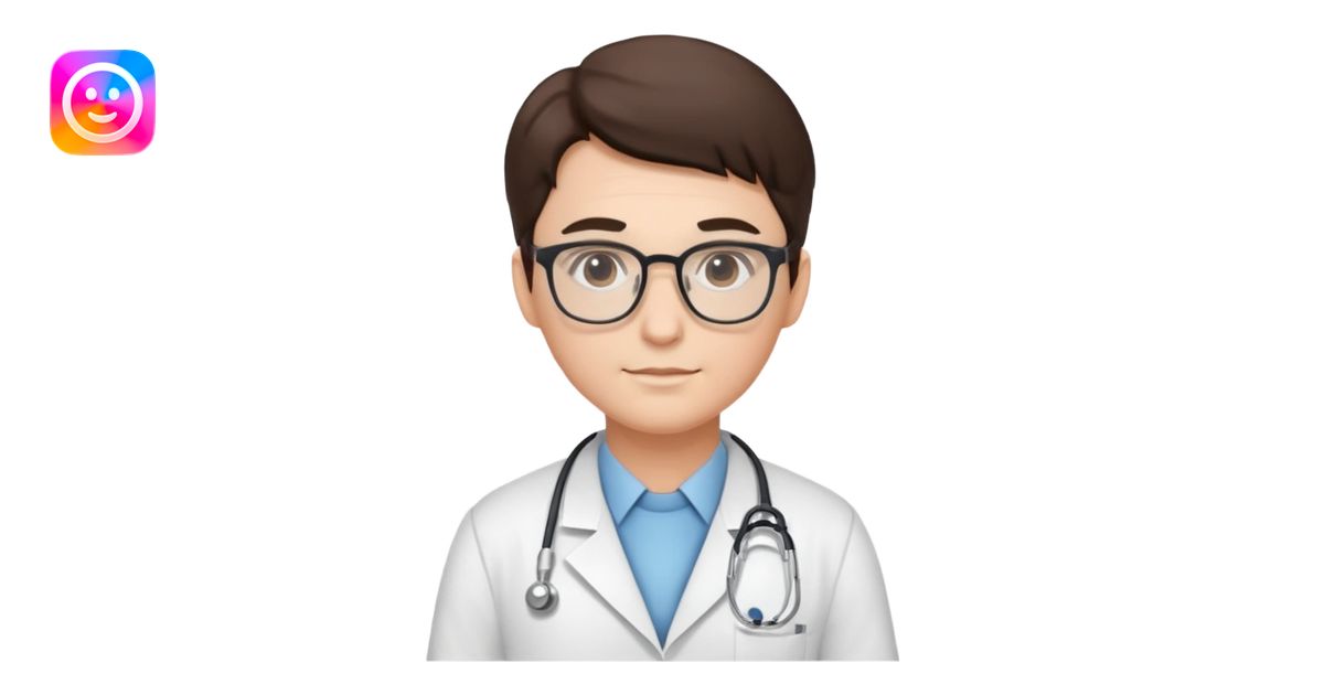 doctor with white uniform and glasses emoji | AI Emoji Generator