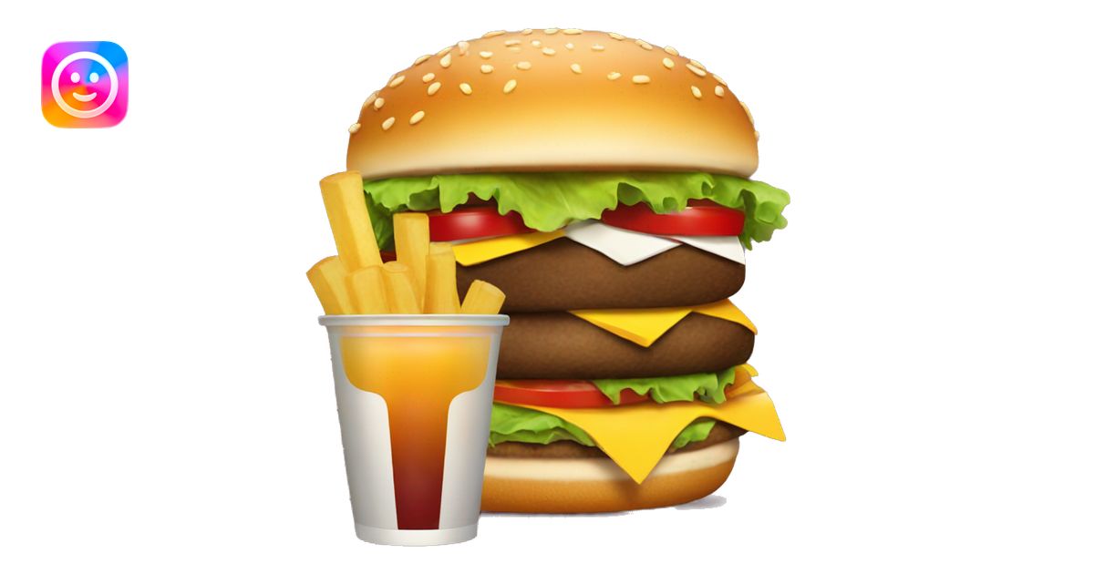 Burger fries and drink emoji | AI Emoji Generator