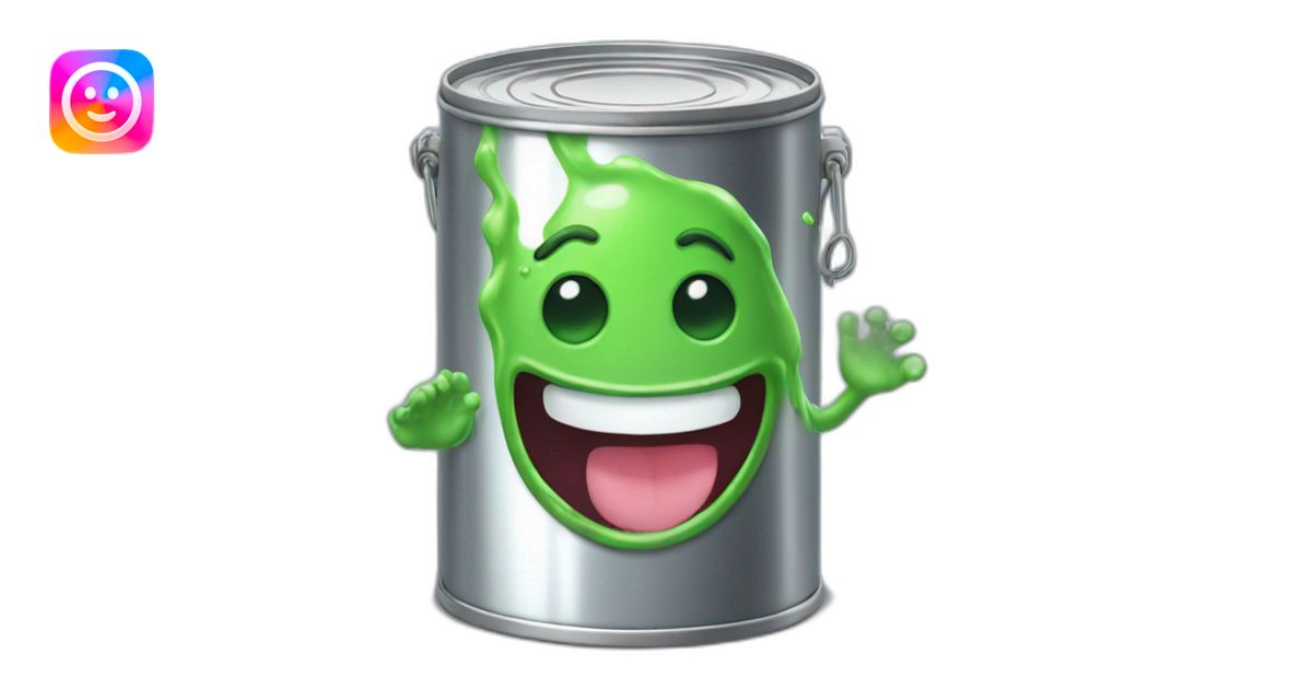 slime in tin can waving hello emoji | AI Emoji Generator