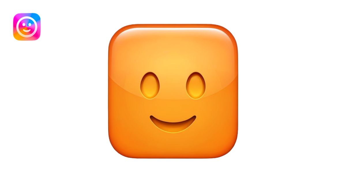 orange square with shine emoji | AI Emoji Generator