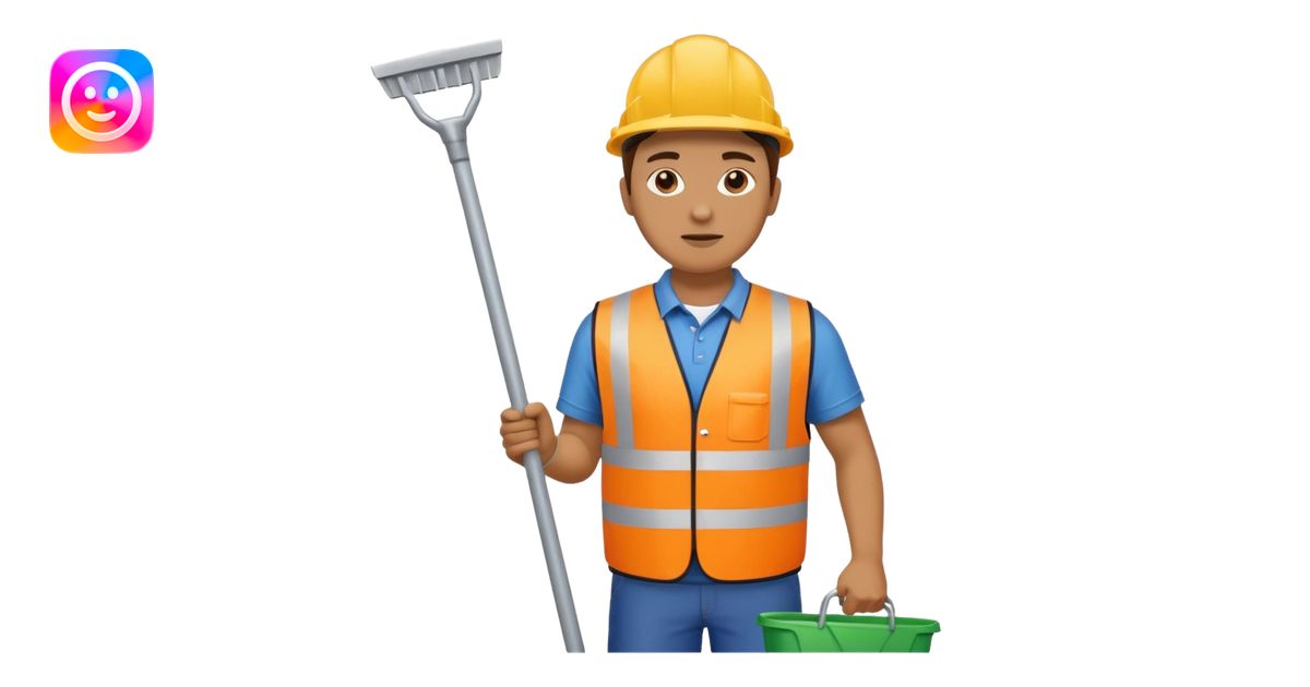 waste-management, safety vest, trash picker, cleaning up trash emoji ...