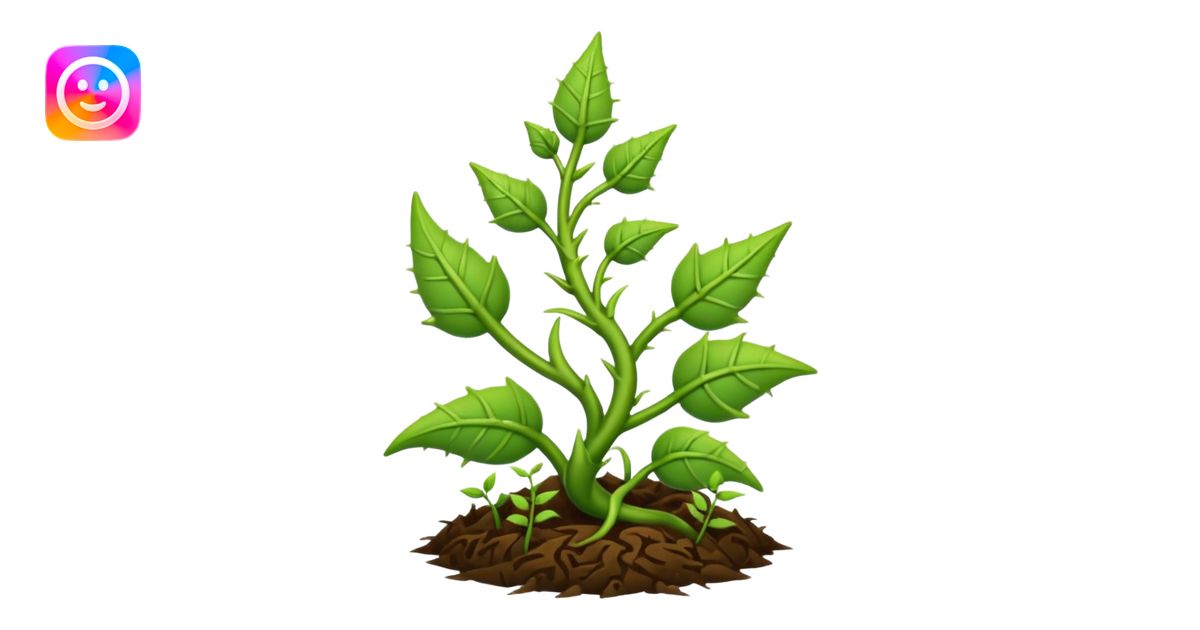 green vines with thorns sprouting from the ground emoji | AI Emoji ...
