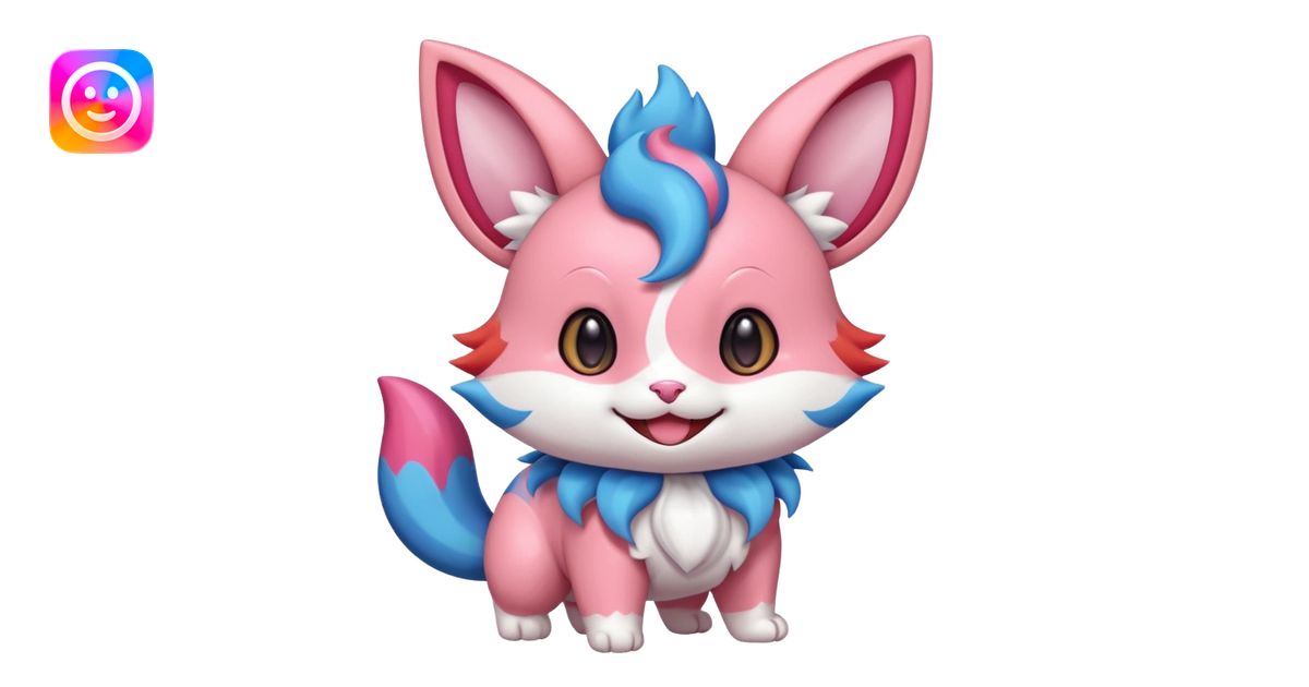 Cute Pellucid Snappy Torracat-Sylveon-beast emoji | AI Emoji Generator