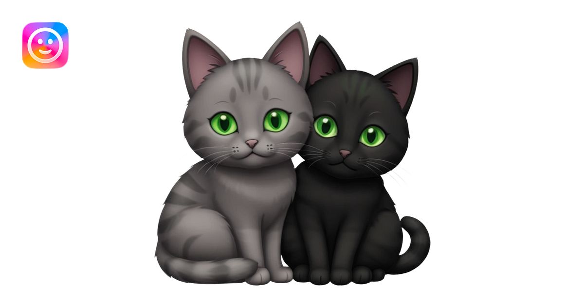 1 grey cat with green eyes and 1 black with green eyes cat cuddling ...