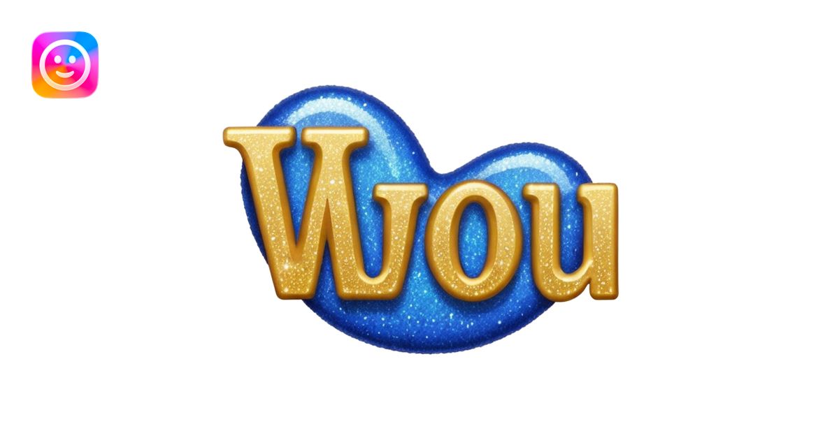 The word wonderful with glitter emoji | AI Emoji Generator
