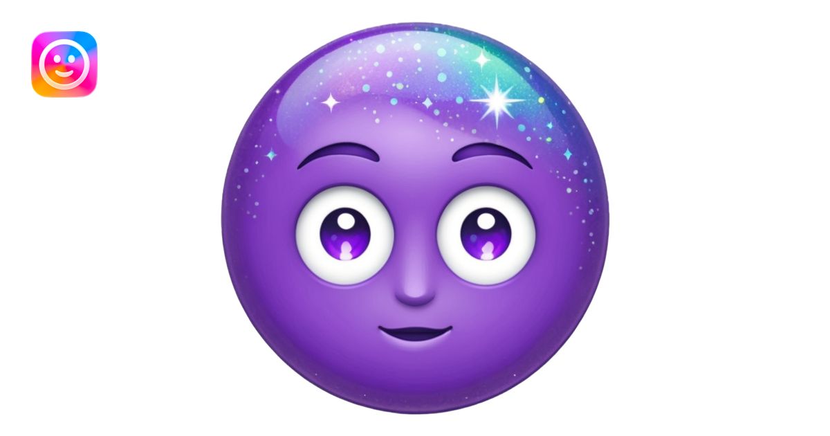 glitter purple and cian bolinha emoji | AI Emoji Generator