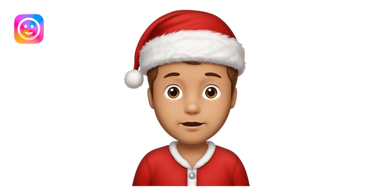 pregnant man emoji but with a santa hat emoji | AI Emoji Generator