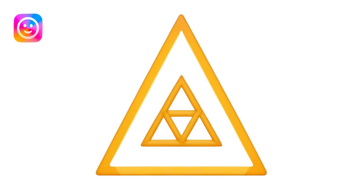 iOS style emoji, minimal summoning symbol, three dots triangle emoji ...
