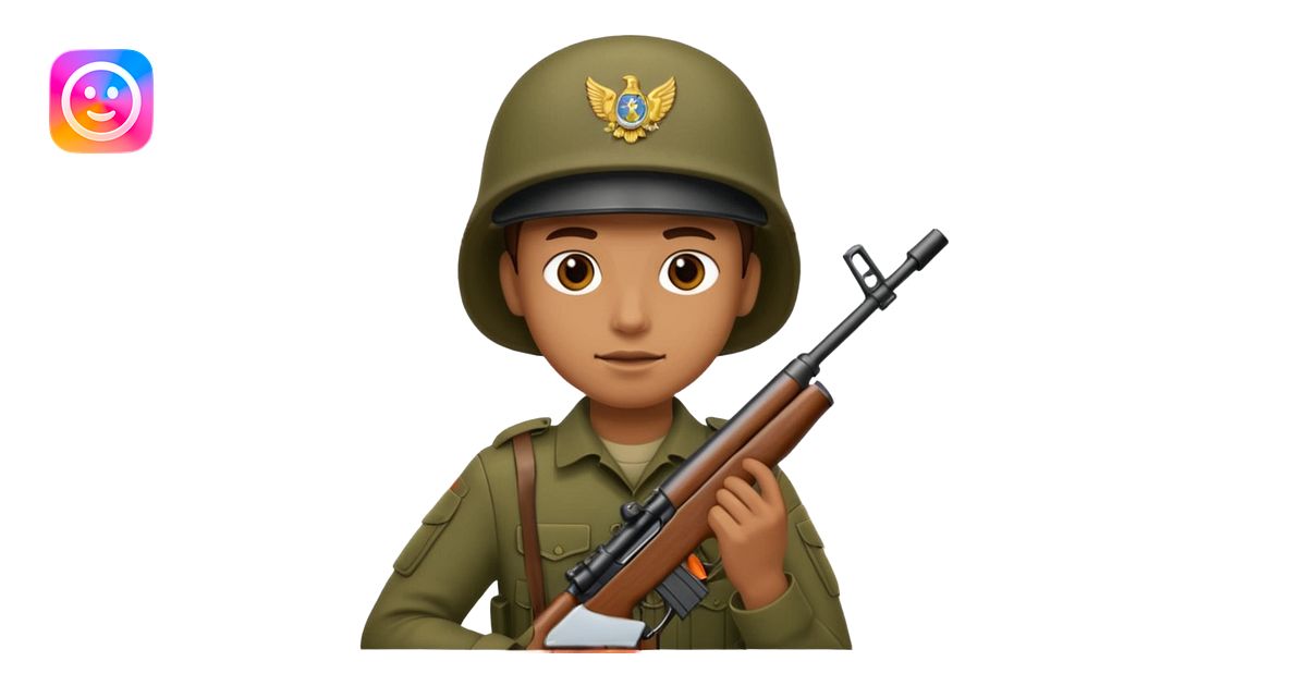 Soldier with rifle emoji | AI Emoji Generator