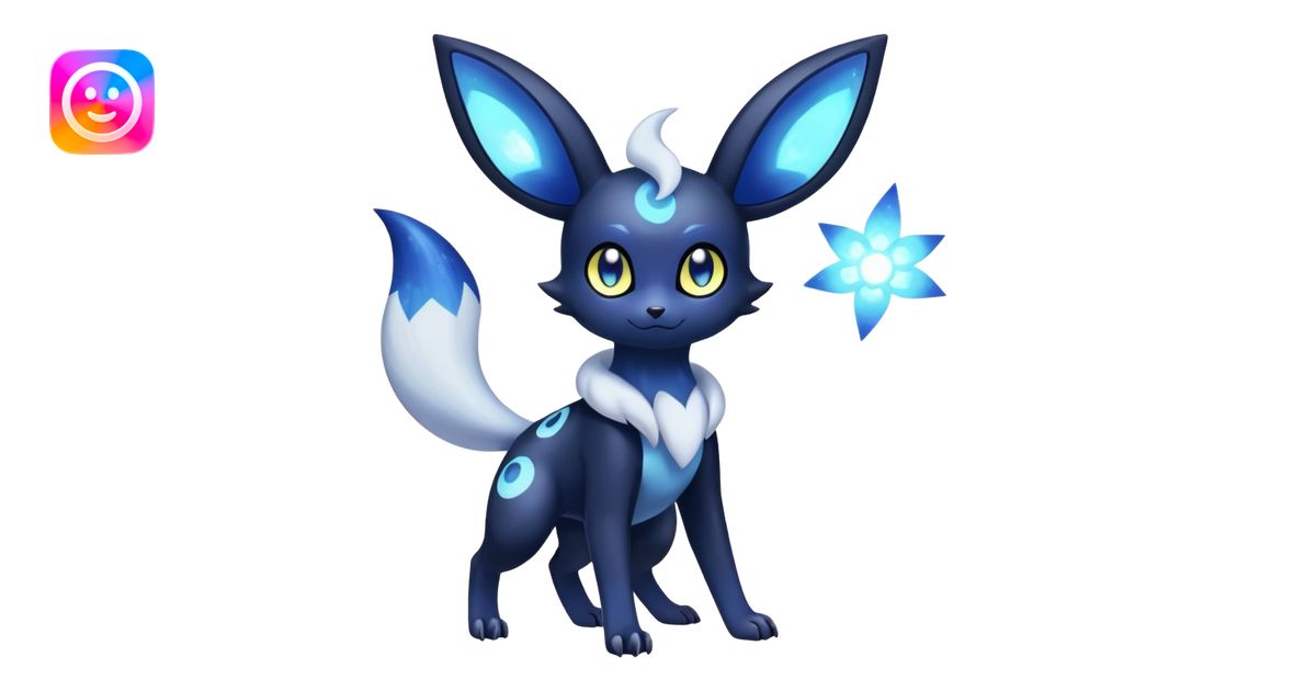 Nebulae Noibat-Meowstic-Umbreon-Fakémon-hybrid-creature (full body ...