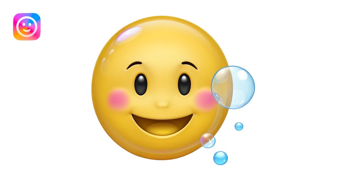 Smiley face blowing bubble emoji | AI Emoji Generator