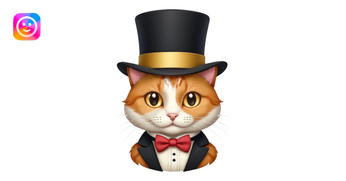 A cat wearing a hat emoji | AI Emoji Generator