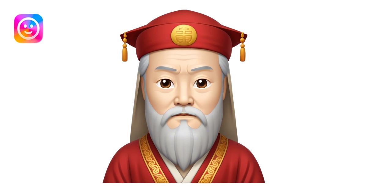 Cinematic Realistic Confucius Portrait Emoji, depicted as a wise ...
