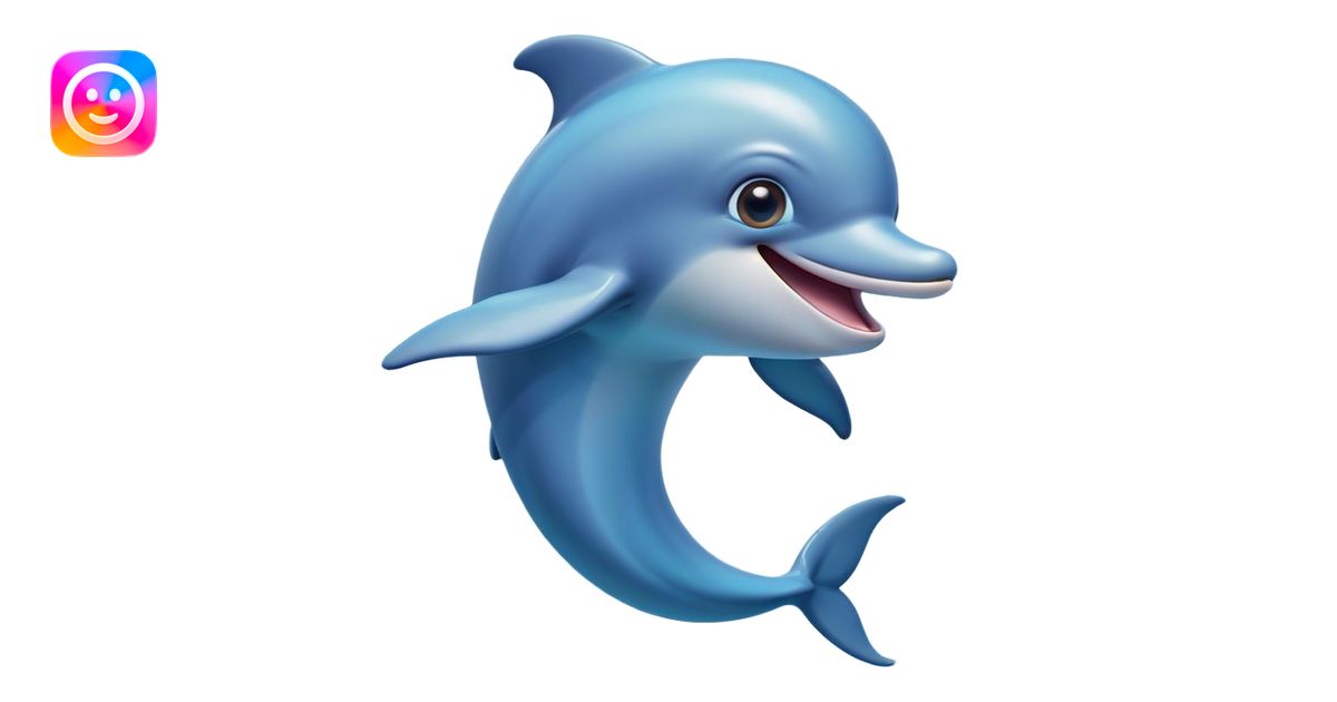 Cinematic Comical Dolphin Portrait Emoji, Head tilted dramatically with ...