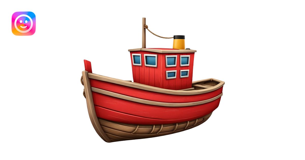 red boat in cartoon emoji | AI Emoji Generator