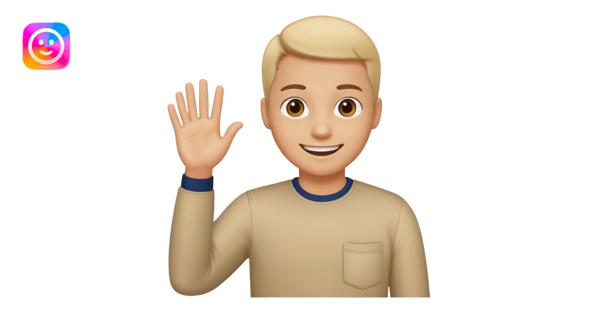 hello waving hand SMS emoji | AI Emoji Generator