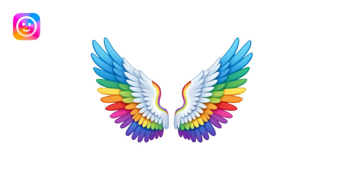 Simple rainbow angel wings. Simple cute small left and right rainbow ...