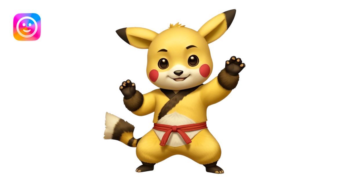 Pickachu with Kung fu panda po emoji | AI Emoji Generator