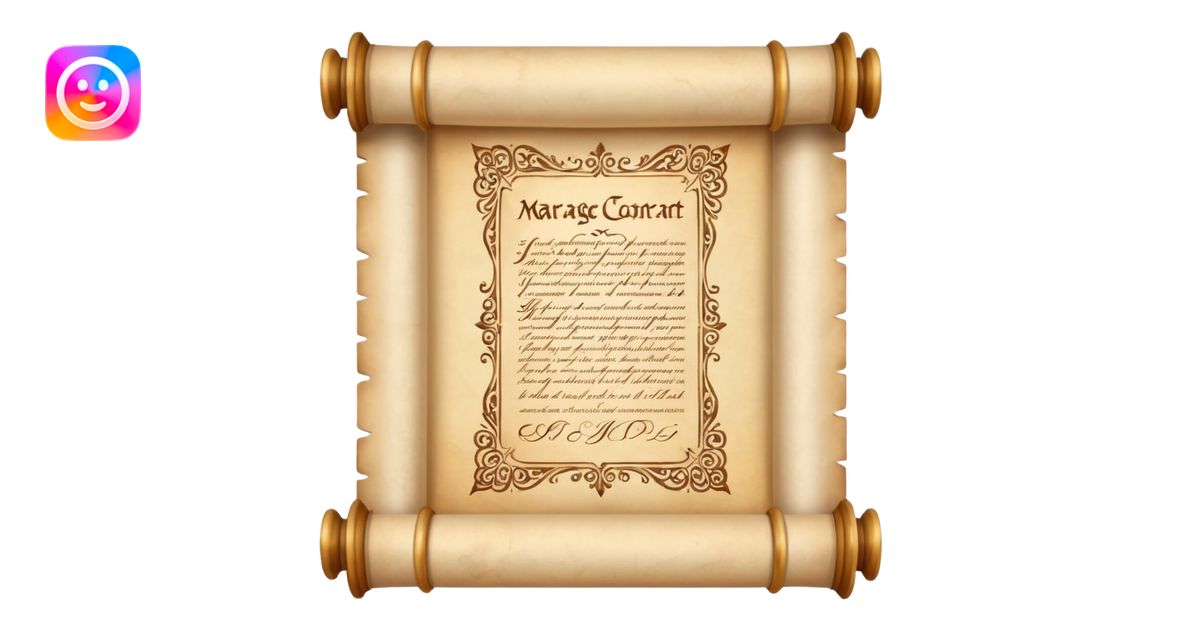 Old Scroll Marriage Contract emoji | AI Emoji Generator