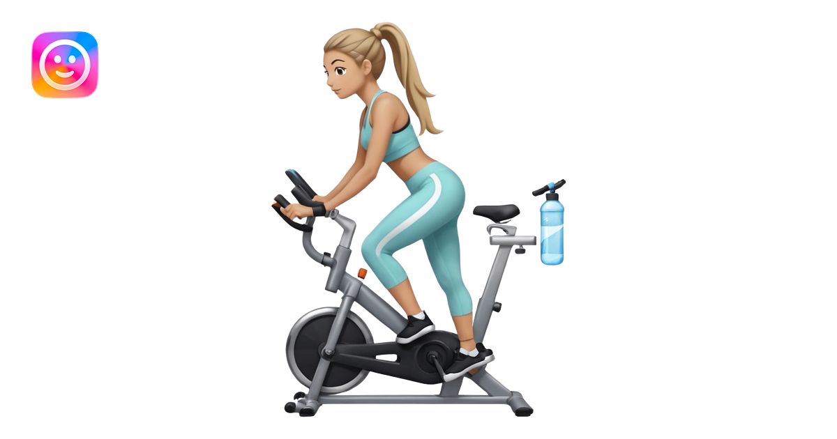 woman with long hair tied up in ankle-length leggings on a stationary ...