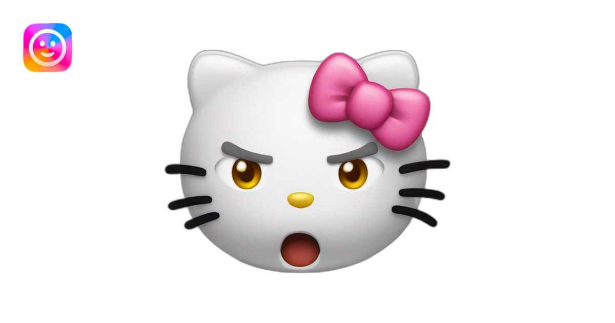 Angry hello kitty emoji | AI Emoji Generator