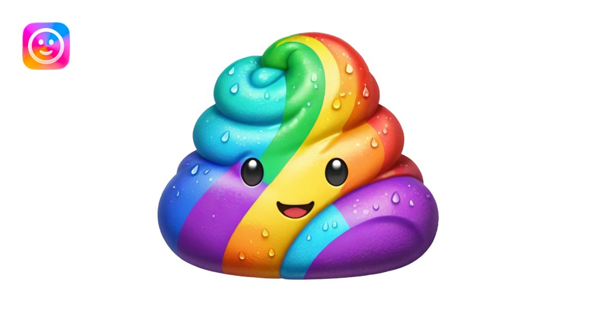 Rainbow poo emoji | AI Emoji Generator