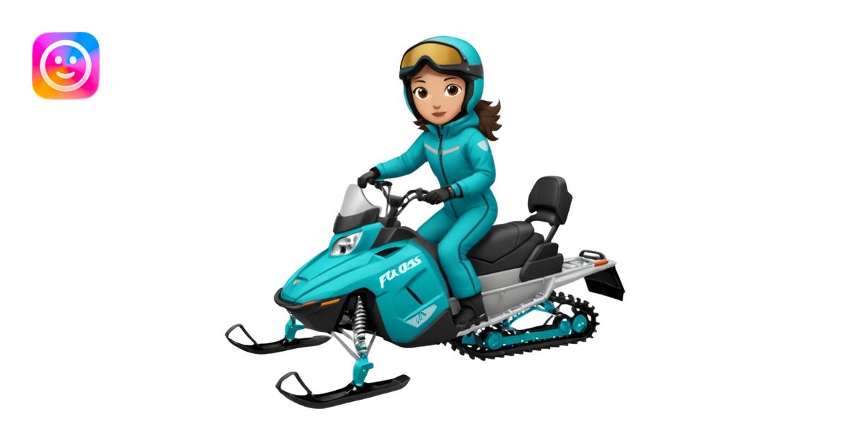 Can you create an emoji of a brunette girl on a teal polaris khaos 850 ...