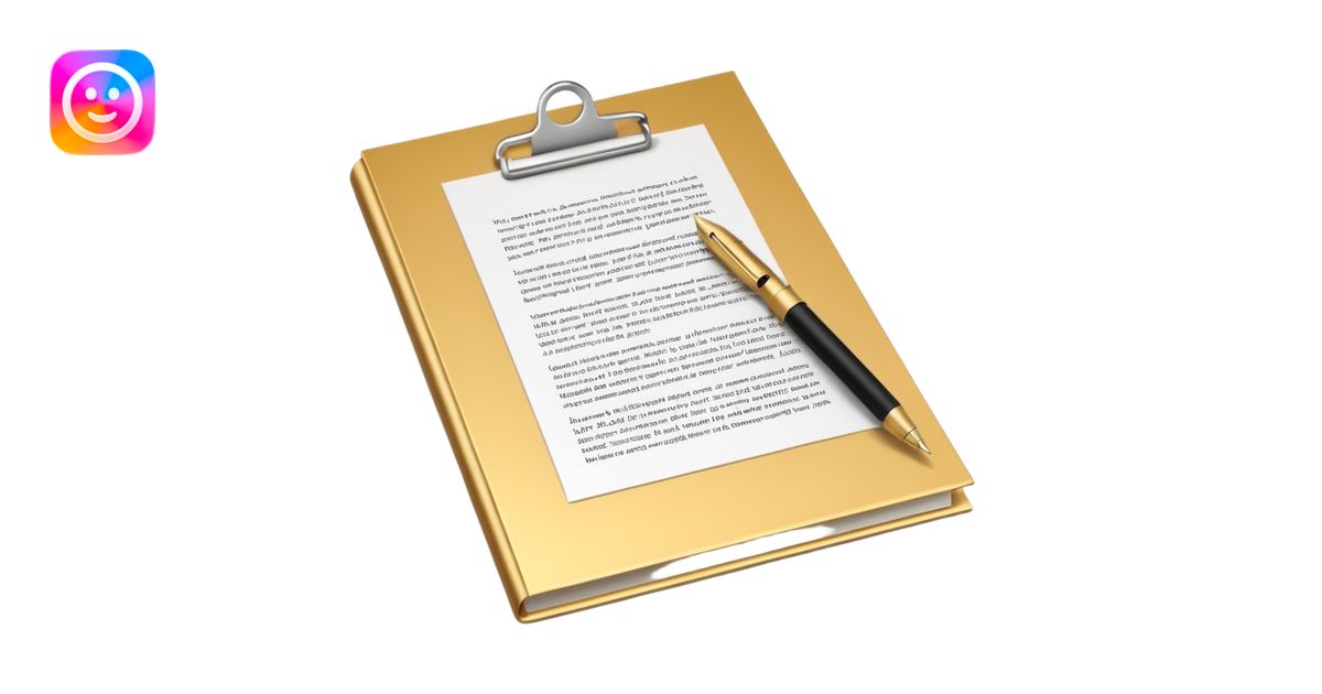 3D Premium contract golden paper signed emoji | AI Emoji Generator